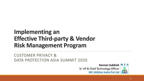 Implementing An Effective Third Party And Vendor Risk Management Program