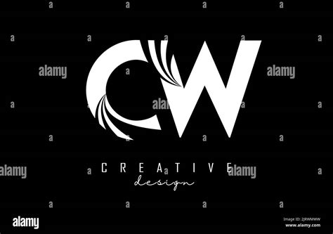 White Letter Cw C W Logo With Leading Lines And Road Concept Design Letters With Geometric