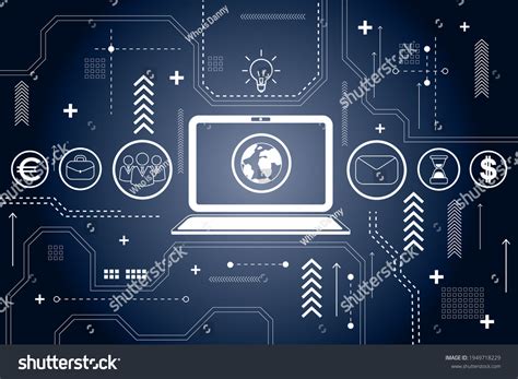 White Computer Icon Dark Blue Background Stock Illustration 1949718229 Shutterstock