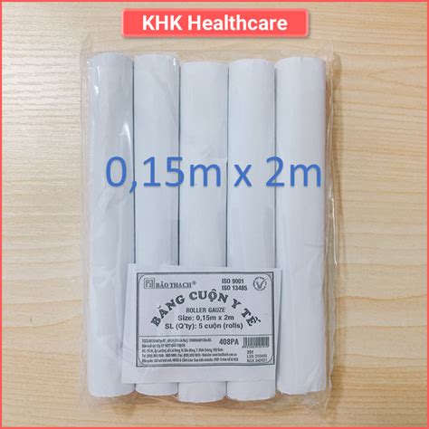 Băng Cuộn Bảo Thạch Kích Thước 015x2m Dùng Trong Sơ Cứu 5 Cuộngói