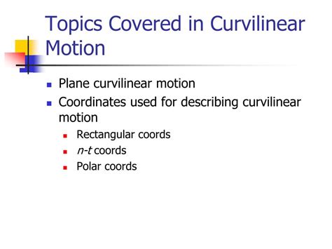 PPT Curvilinear Motion PowerPoint Presentation Free Download ID