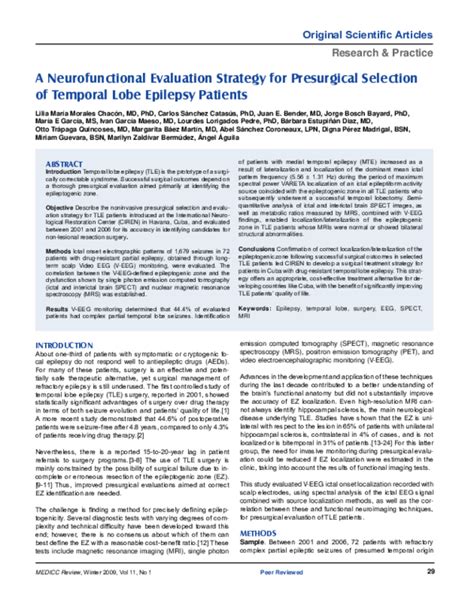 Pdf A Neurofunctional Evaluation Strategy For Presurgical Selection