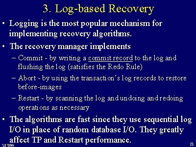 3 Log Based Recovery