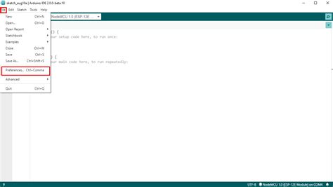 cara install esp 8266 node mcu di arduino ide 2 0