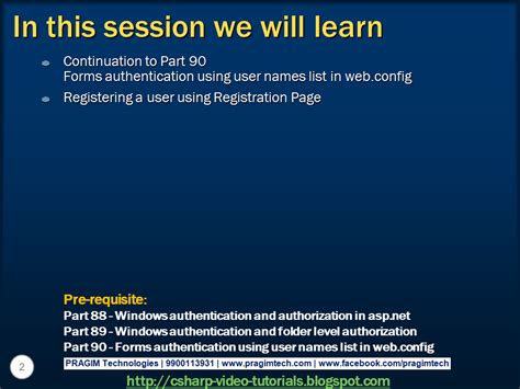Sql Server Net And C Video Tutorial Part 91 Forms Authentication