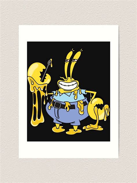 Mister Dabs Spongebob Stoner Cartoon Art Sticker Art Print For Sale By Romanl3 Redbubble