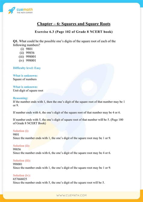 Ncert Solutions Class 8 Maths Chapter 6 Exercise 6 3 Squares And Square Roots