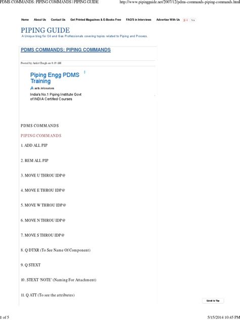 Pdms Commands Pdf Pipe Fluid Conveyance Hydraulic Engineering