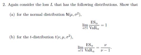 Where Es Is Expected Shortfall And Var Is Value At