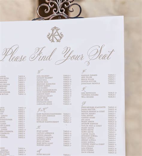 Vintage Script Seating Chart