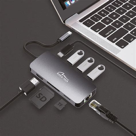 Hub USB C In Media Tech HUB PRO X USB A X USB C PD RJ HDMI K SD MicroSD