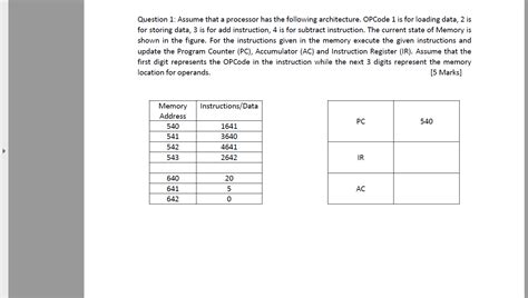 solved question 1 assume that a processor has the following