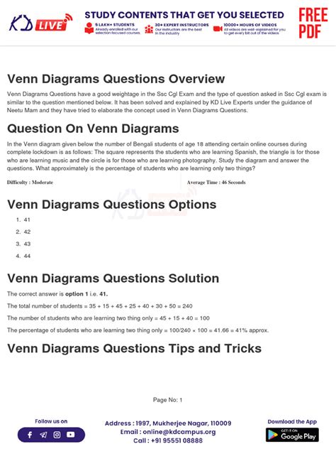 Venn Diagrams Questions 265133 Pdf Human Communication Cognitive