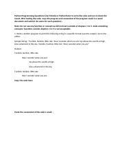 Python Programming Questions Practice Exercises With Output Course Hero