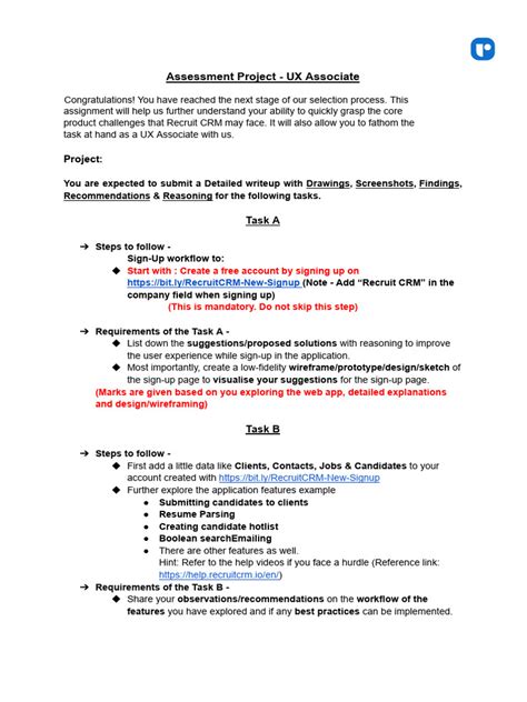 assignment ux freshers pdf