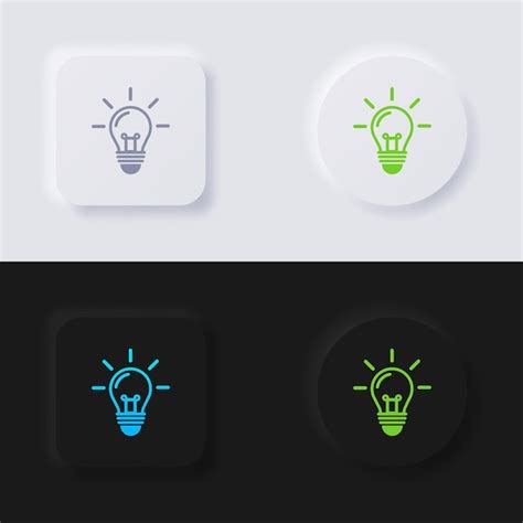 Premium Vector Lightbulb Icon Set Multicolor Neumorphism Button Soft Ui Design For Web Design