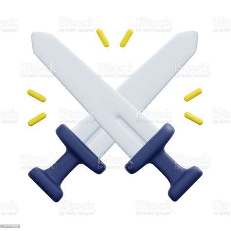 3d 검 아이콘 벡터입니다 흰색 배경에 격리 3d 전투 경쟁 스포츠 및 게임 개념 만화 최소한의 스타일 3d 격투 게임 아이콘 벡터 렌더링 그림입니다 검에 대한 스톡 벡터