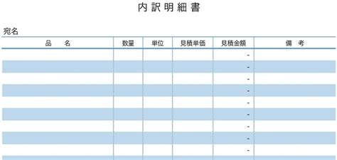 内訳明細書（内装工事やリフォーム）に使える！見やすい「項目編集が可能なexcel・wordと印刷利用のpdf」無料テンプレート｜王の嗜み