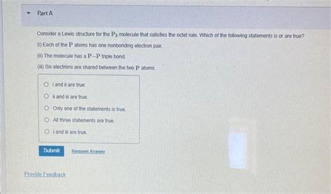 Solved Consider A Lewis Structure For The P 2 Molecule That