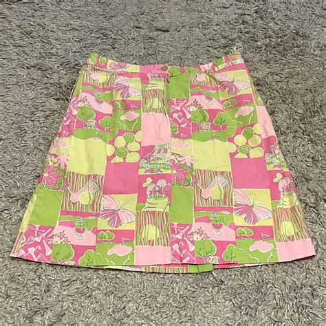 Vintage Lilly Pulitzer Pink Green Patchwork Printed W… Gem
