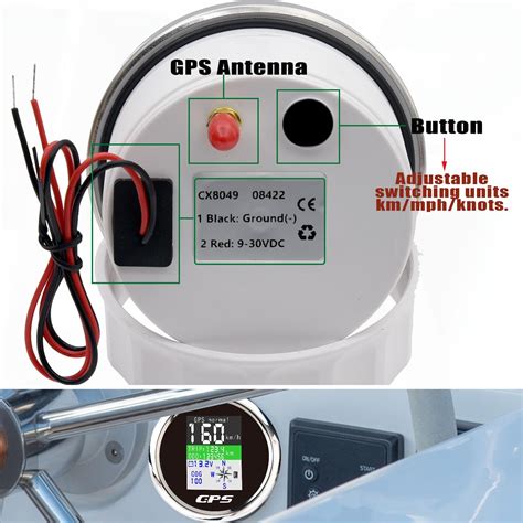 Geloo 85mm Gps Speedometer Gauge Waterproof Boat Gps