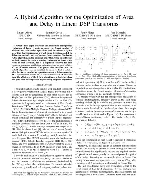 pdf a hybrid algorithm for the optimization of area and delay in