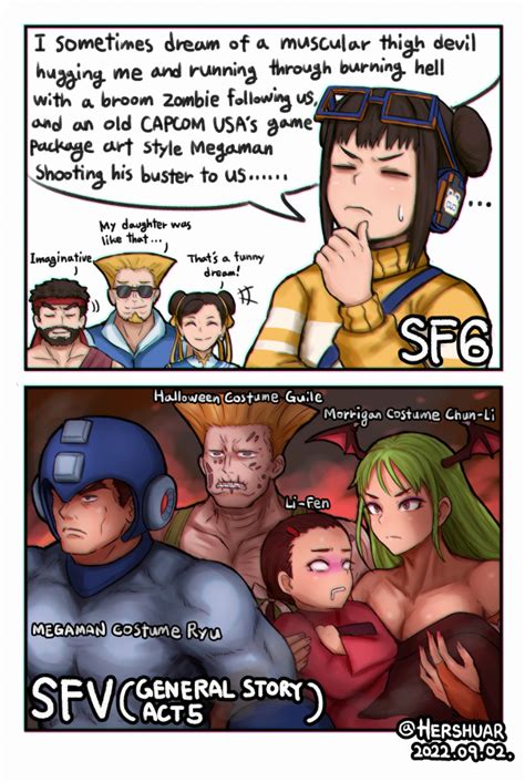 Chun Li Morrigan Aensland Ryu Mega Man Guile And 1 More Street