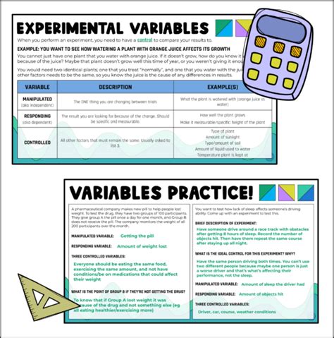 Science Skills Experimental Variables Notes Practice Made By Teachers