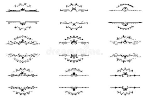 Text Separator Decoratice Divider Book Typography Ornament Design Elements Stock Vector