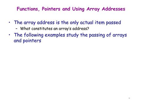 Ppt Math 130 Introduction To Computing Arrays And Pointers Lecture