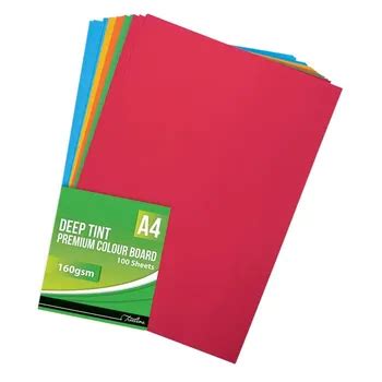 Treeline A4 Deep Tint Project Board 160gsm Assorted 100s