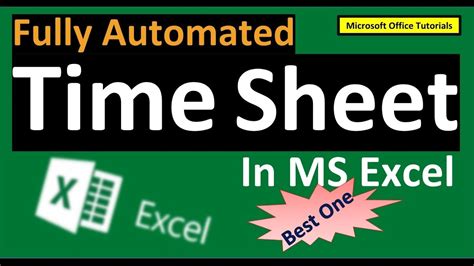 Ms Excel How To Prepare Timesheet In Excel Full Tutorial Fully Automated And Easy To