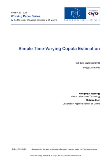 Pdf Simple Time Varying Copula Estimation