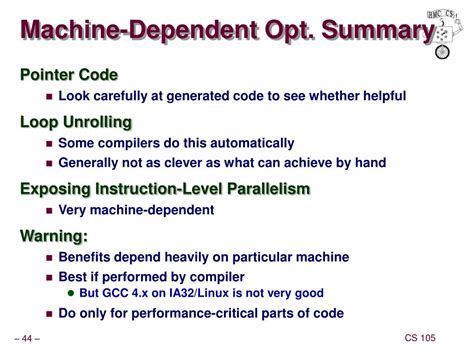 ppt machine dependent optimization powerpoint presentation free
