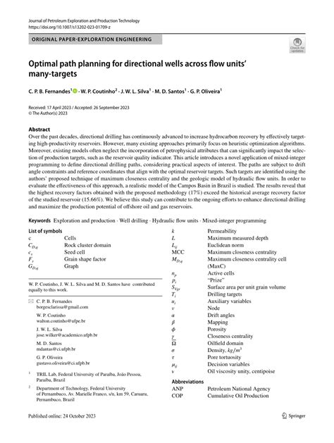 pdf optimal path planning for directional wells across flow units