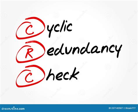 Crc Cyclic Redundancy Check Acronym Technology Concept Background Royalty Free Stock