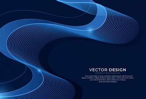 추상적인 파란색 광파 선 배경 그라데이션 효과가 있는 라인 하프톤 패턴 컨셉 테크놀로지 미래라인과 광효과 진한 파란색 배경에