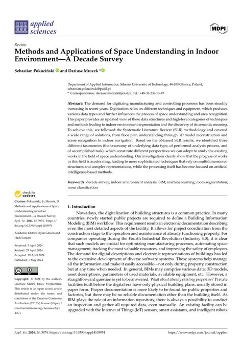 Pdf Methods And Applications Of Space Understanding In Indoor