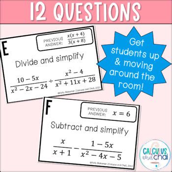Rational Expressions And Equations Review By Calculus And Chai TPT