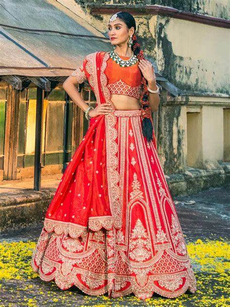 Red Raw Silk Bridal Lehenga Choli Set For Wedding Wear G3 Wlc17748