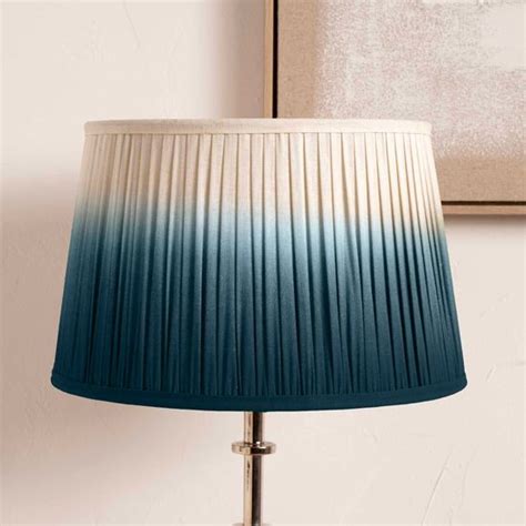 Lighting Blue Ombre Pleated Tapered Lamp Shade For Table Lamps Ruma