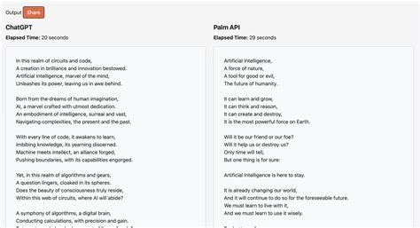 Chatgpt Vs Bard Side By Side Api Comparison Tool Rchatgpt