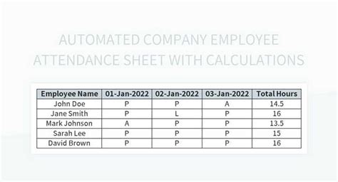 Create A Smart Attendance Tracking System With Automated Calculations