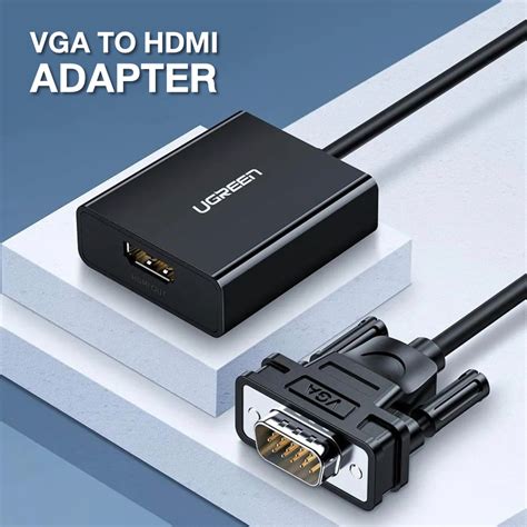 Ugreen 1080p 60fps Vga Male To Hdmi Video Converter Adapter Cable With