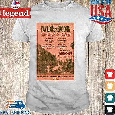 Taylor Acorn Tour Australian 2026 T Shirt Sweater Hoodie And Long