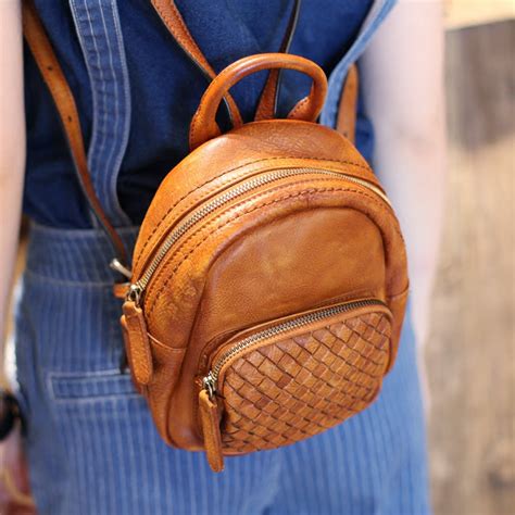 Cute Womens Brown Mini Leather Backpack Bag Purse Nice Backpacks For W