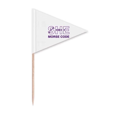 Morse Code She Dot Line Expression Toothpick Triangle Cupcake Toppers