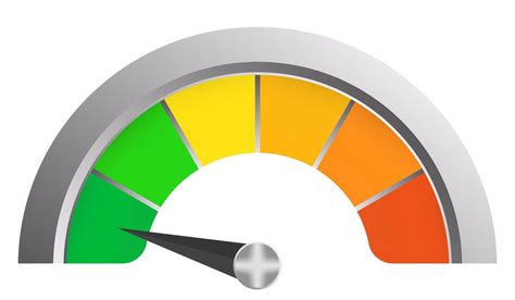 A Meter With A Green Orange Yellow And Red Color Scale 65383441
