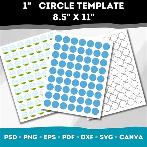 1 Inch Circle Template 1 Template In Psd Eps Pdf Dxf And Canva