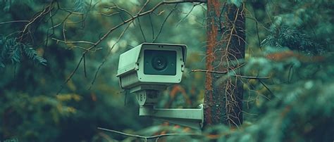 Premium Photo Cctv Security Camera Next To A Forest